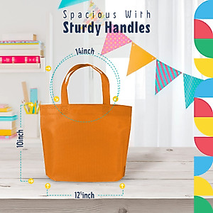 Dazzling Toys 12 Reusable Tote Bag, Large Gift Bags With Handles | Eco Friendly Party Favor Bags - Useful Kids & Adult Party Favors, Reusable Grocery Bags, Goodie Bags & Birthday Gift Bag Valentines