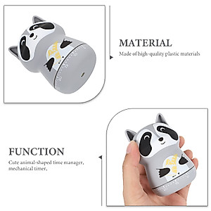 Raccoon Kitchen Timer Cooking Timepiece: Manual Mechanical Timer 60 Minutes Cute Cartoon Animal Shape Countdown Clock Portable Alarm Clock Kitchen Cooking Tool