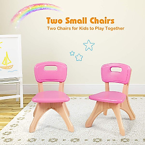 GLACER Toddler Table and Chair Set - 3 Pieces Toddler Table with 4 Storage Bins, Kids Table and Chairs Ages 3-7, Kids Table and Chairs for Reading, Drawing, Playroom, Snack Time…