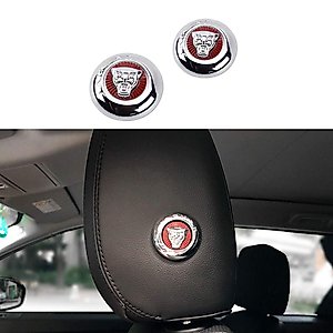MAXDOOL Car Front Seat Switch-Adjusting Button Cover Decal Trim Decorative Frame Interior Modification for Jaguar FL F-PACE XE XJ (2pcs)(Red)