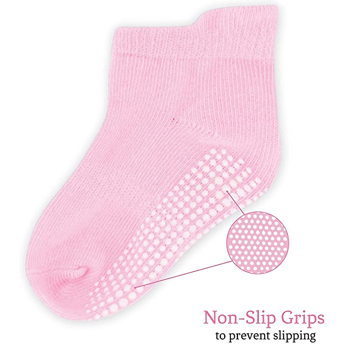 Rising Star Baby Socks 6-12 Months 12-24 Months Toddler Socks Non Slip Grip Ankle Socks for Kids Infant Boys & Little Girls