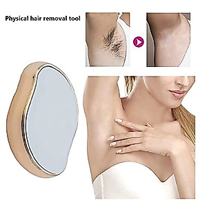 Bleam Crystal Hair Eraser, Crystal Hair Remover for Women and Men, Painless Exfoliation Magic Crystal Hair Remover Crystal Smooth Hair Remover for Legs (Rose Gold)