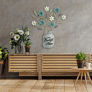 Hosley Metal Dimensional Wall Art Vase- 24" High. Ideal Gift for Weddings, Special Occasion, Home Decor, Party, Spa, Votive/LED Gardens, Home Office O9