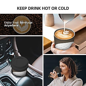 GTKSYNVE Reusable Coffee Mug with Lid and Handle, Golf Ball Tumbler for Hot & Cold Drinks 16oz Stainless Steel Insulated Coffee Tumblers Double Wall Vacuum Thermal Cup