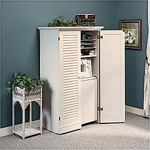 BOWERY HILL Craft Armoire in Antique White