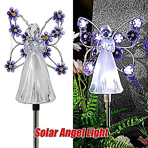 RYGRZJ LED Solar Angel Garden Light Outdoor Waterproof Lawn Lamp Decorative Landscape Yard Lamp Garden for Pathway L9S4 Patio Cemetery