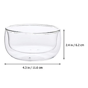 1pc Glass Bowl Glass Serving Bowl Coffee Glasses Insulated Coffee Cup Glass Soup Bowls Prepping Bowls Glass Appetizer Serving Tray Cereal Bowls Rice Bowl Food Round Dinner Party