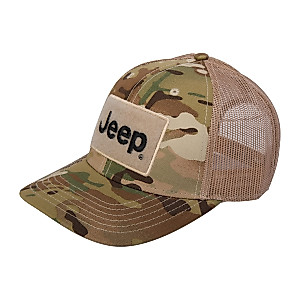 Jeep Text Logo Camo Pattern Hook and Loop Tactical Snapback Hat