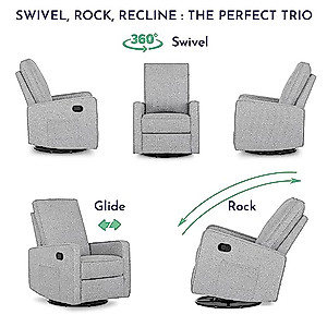 Evolur Skye Swivel Easy Assembly Recliner Chair Gliders, Cobblestone
