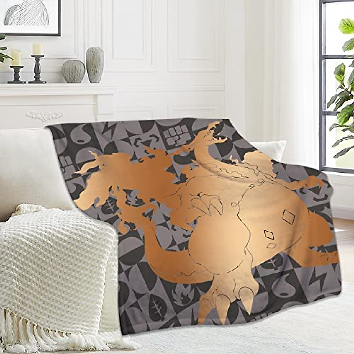 Fluffy Cozy Fleece Blanket with Vibrant Colors and Cute Design, Soft and Warm Throw Blanket for Couch Sofa Office - 50x60 Inches