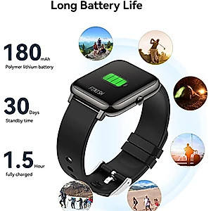 Smart Watch for Men Women 1.4 Full Touch Screen Fitness Tracker Watch with Heart Rate Blood Pressure Sleep Monitor IP68 Waterproof Smartwatch for Android iOS Phones Sports Watch with Step Counter