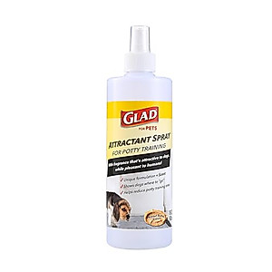 Glad for Pets Attractant Spray for Potty Training Dogs & Puppies, Peanut Butter Scent, 16oz - Effective Dog Potty Training Spray, Indoor or Outdoor Dog Potty Training Aid, 16oz Bottle