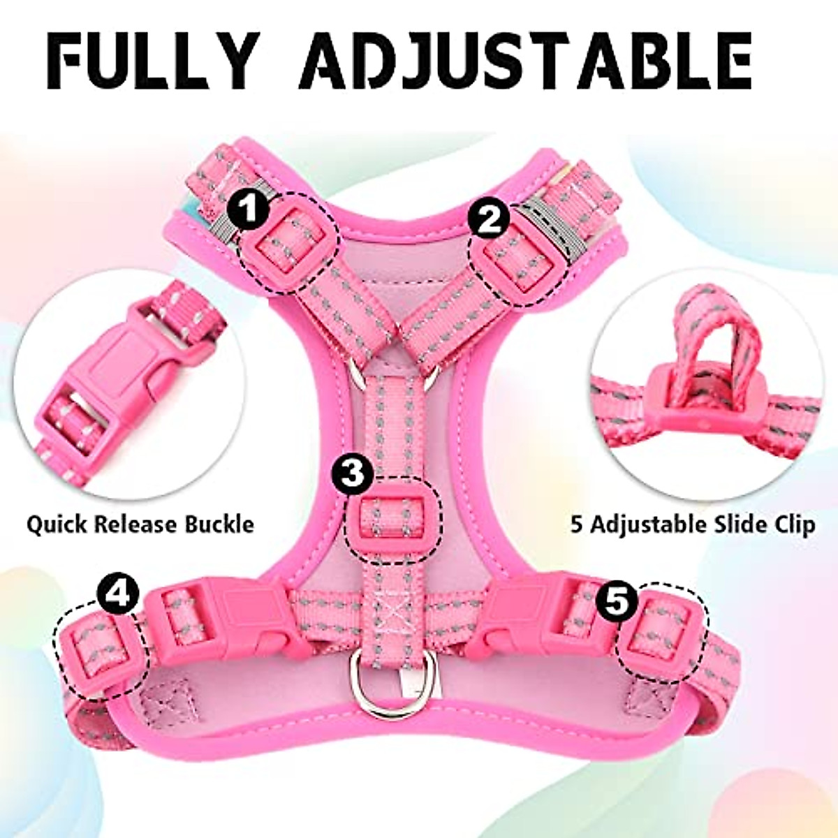 Supet Cat Harness and Leash Set Stylish Escape Proof Cat Vest Harness Adjustable Breathable Pet Harness with Reflective Trim Step-in Cat Leash and Harness for Cats Puppies