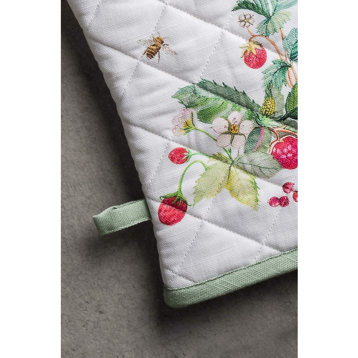 Maison d' Hermine Oven Mitts 100% Cotton Heat Resistant 7"x13" Oven Mitt BBQ Cooking Gloves with Loop, Baking Grilling Microwave, Handling Hot Pans, Printemps - Spring/Summer