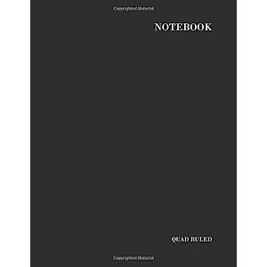 Notebook: Quad Ruled Composition Notebook, Large Format, 8.5 x 11 in, 108p, Minimalist Black Cover