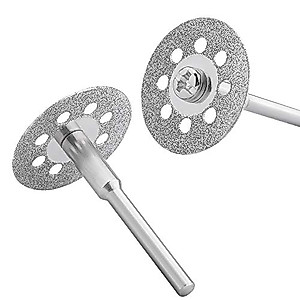 ALLmuis c i y 545 Diamond Cutting Wheel (22mm) 25pcs with 402 Mandrel (3mm) 5pcs and Screwdriver for Rotary Tool