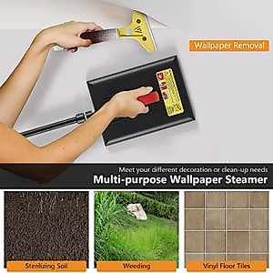 Goplus Wallpaper Steamer Chemical-Free Cleaner for Wallpaper Removal w/ 10FT Hose & Large Steam Plate