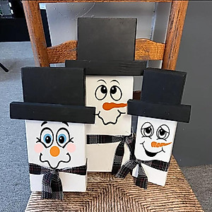 Christmas Stencils for Painting on Wood Slice 3inch,Snowman Face Stencils Xmas Gingerbread Face Stencil Holiday Templates for Christmas Tree Ornaments Gift Package Coffee Latte Decor