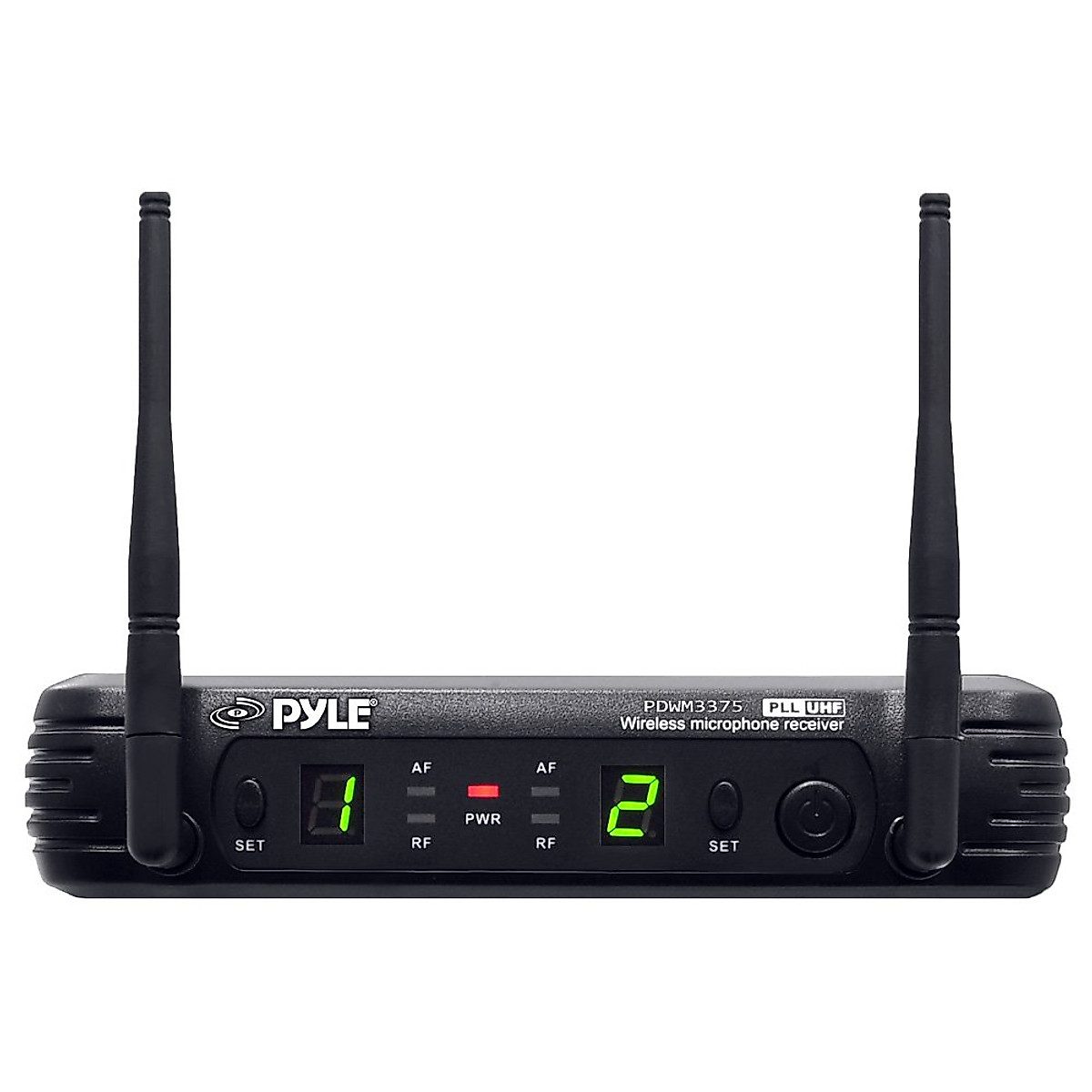 Pyle Professional Wireless Handheld Microphone System - Dual UHF Band, Wireless, Handheld, 2 MICS w/ 8 Selectable Frequency Channels, Independent Volume Controls, AF & RF Signal Indicators