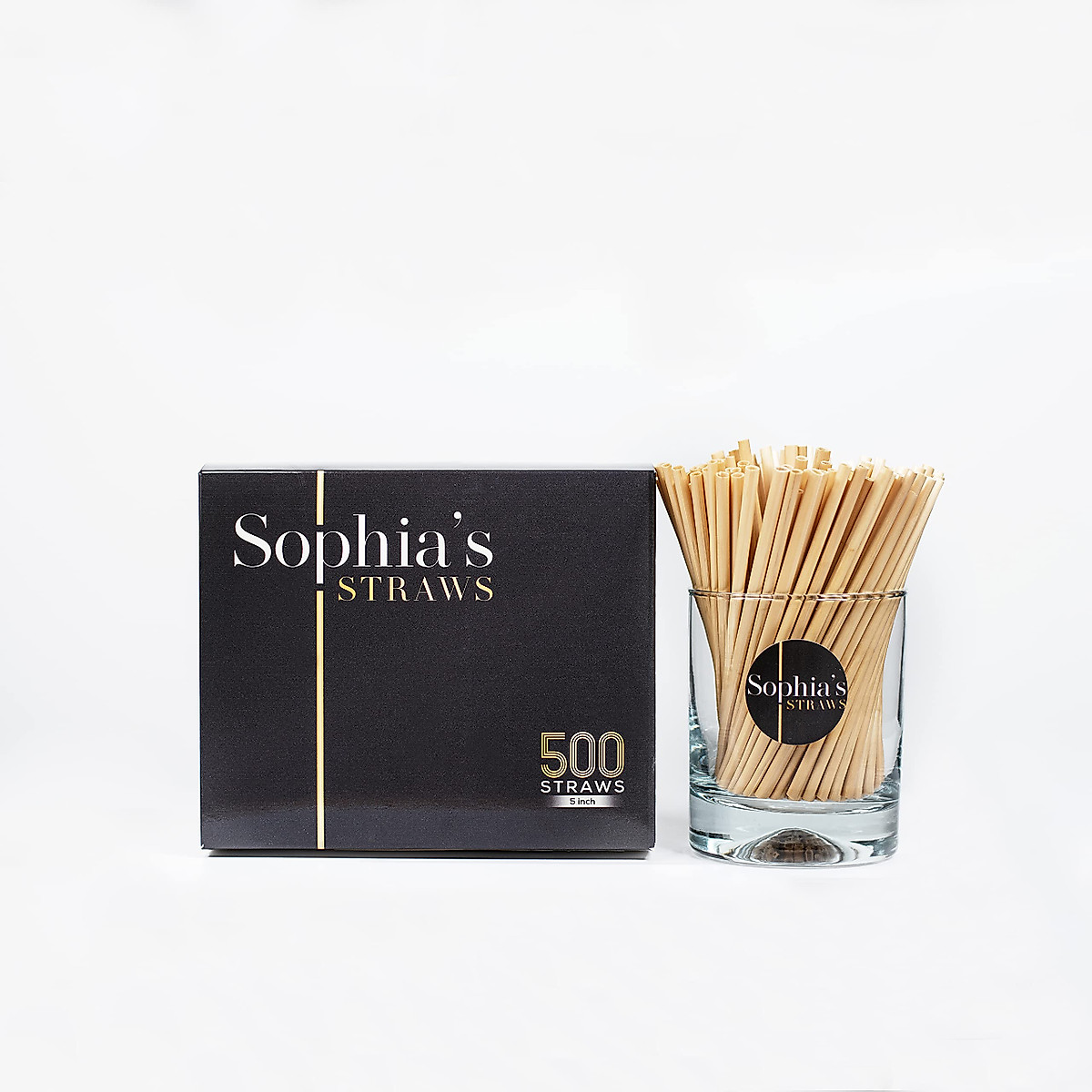Natural Straws made out of Hay by Sophia's Straws 5 inch I 500 Straws - All natural, eco-friendly and disposable Hay Straws