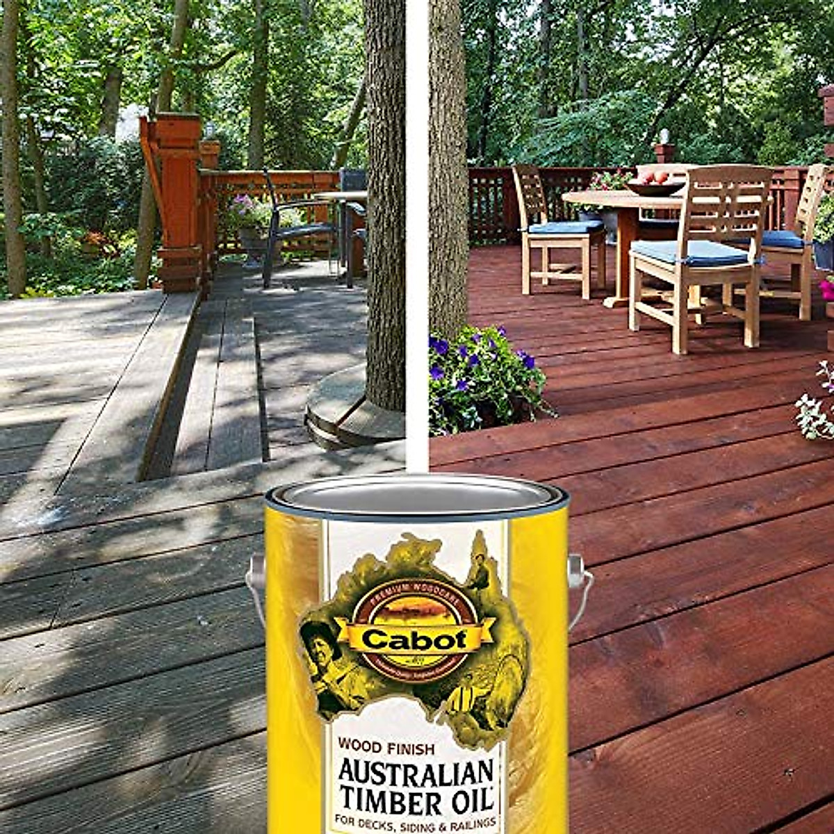Cabot Australian Timber Oil Wood Stain and Protector, Jarrah Brown, 1 Gallon