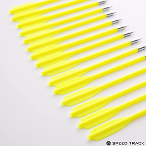 SPEED TRACK 60PCS Red and Yellow 6.25 Inch 50-80LB Mini Archery Crossbow Bolts Set with Sharp Metal Tip, Reusable Durable Arrow Darts For Shooting Target Practice, Small Hunting Games, Outdoor Fishing