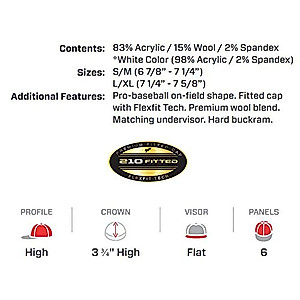 Flexfit Men's Premium 210 Fitted Cap, Black, Large/X-Large