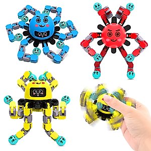 ASIOWELY Transformable Fidget Spinner Toys for Kids and Adults,3 PCS Easter Basket Stuffers Finger Sensory Toy for Teens with Autism ADHD Anxiety Relief,Birthdays Gifts for Boys Girls Travel Game