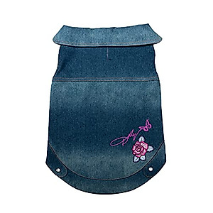 Dolly Doggy Parton Blue Denim Jacket with Collar for Dogs, Dog Apparel