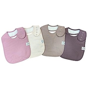 Isabeli Organic Cotton Toddler Drool Bibs 4 Pack - Pink