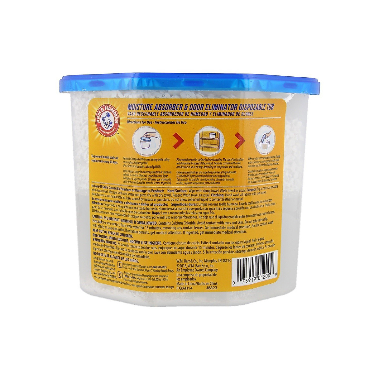 Arm & Hammer Moisture Absorber & Odor Eliminator 14oz Tub, 2 Pack - Eliminates Musty Odors & Freshens Air for Closets, Laundry Rooms, Mud Rooms