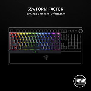 Razer BlackWidow V3 Mini HyperSpeed 65% Wireless Mechanical Gaming Keyboard: HyperSpeed Wireless Technology - Green Mechanical Switches-(Renewed)
