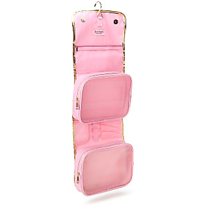 Juicy Couture Women's Toiletries Bag - Travel Makeup and Toiletries Hanging Organizer Set - Makeup Organizer Hanging Case Set, Pink
