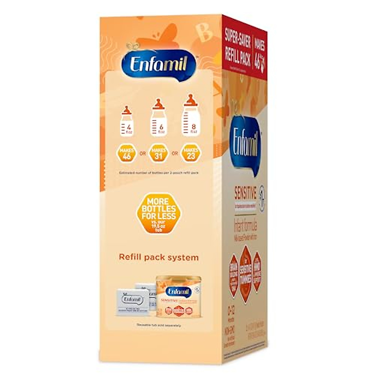 Enfamil Sensitive Baby Formula with DHA, Iron & Prebiotics to help support Brain & Immune Support. Lactose Sensitivity Infant Formula Inspired by Breast Milk, Non-GMO, Powder Refill Box, 117.6 Oz