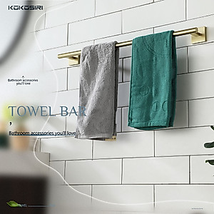 KOKOSIRI Towel Bar Bathroom Towel Holder for Bath Kitchen Cabinet Towel Rails 20 Inch Brushed Gold Stainless Steel B4005BG-L20