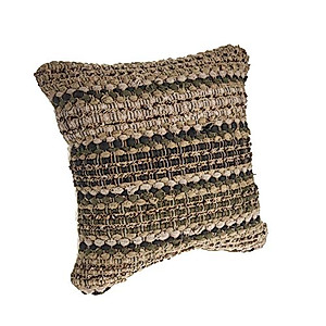 LR Home Khaki Chevron Striped Throw Pillow 18" x 18" Beige/Brown