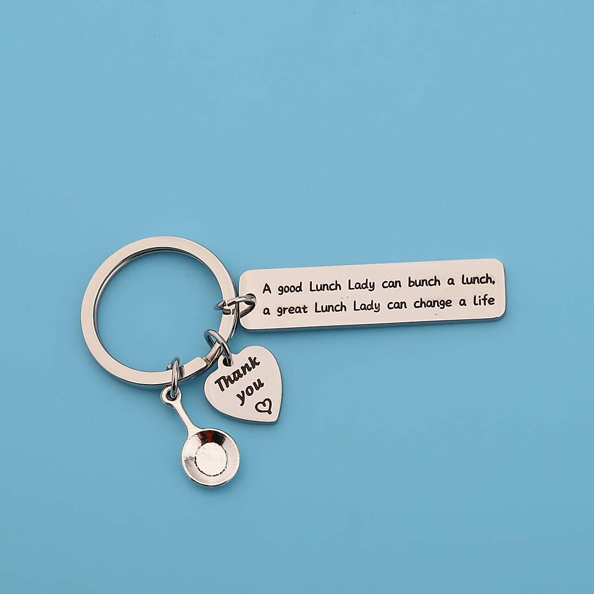 POTIY Thank You Gift for Lunch Lady School Lunch Server Gift A Good Lunch Lady Can Bunch a Lunch A Great Lunch Lady Can Change a Life Bracelet for Cafeteria Worker (Lunch Lady Keychain)