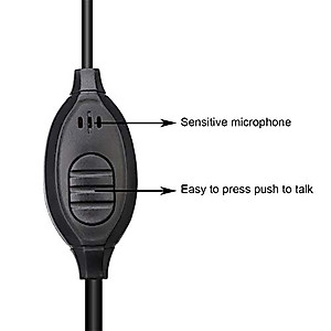 Retevis RT22 Walkie Talkie Earpiece with Mic, Compatible RT21 H-777 RT22S H-777S RT19 UV-5R Arcshell AR-5 AR-6 Two Way Radio, 2 Pin Anti Falling Off Single Wire Earhook Headset(10 Pack)