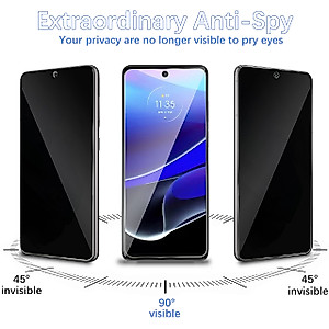 Nixinioo 2 Pack Privacy Screen Protector for Moto G Stylus 5G 2022 5G, Anti Spy Anti Peep 9H Tempered Glass, Bubble Free,Anti Scratch, easy to install