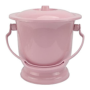 Cabilock Portable Toilet for Kids Portable Toilet Urinal Spittoon Chamber Pot Potty Plastics Bedpan Urine Bucket Bottle with Lid for Household Adults Child Pregnant (Pink) Bedside Commode Bucket