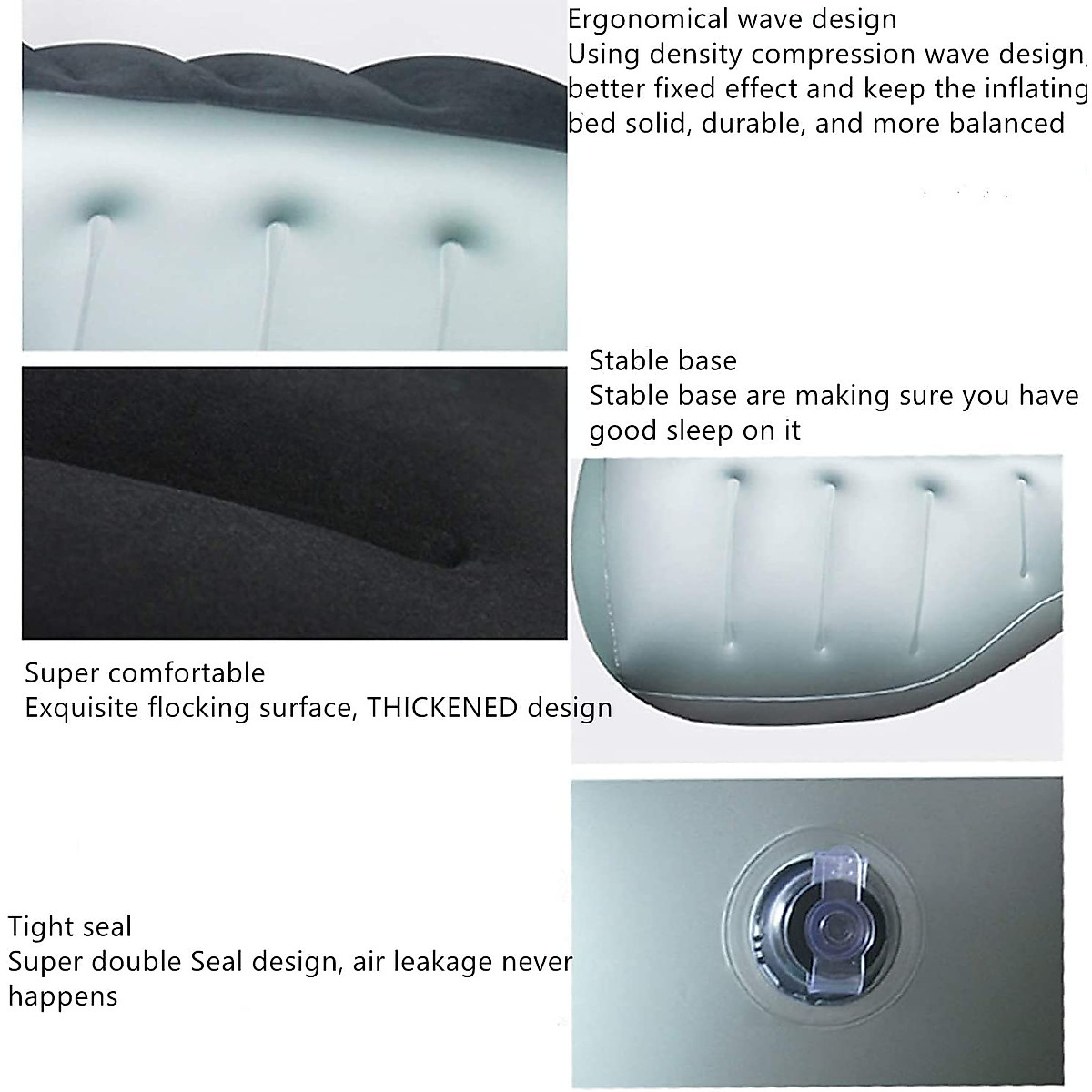 Berocia Car Air Mattress Back Seat Gap Pad Fill Extender Mattress for SUV Dogs Kids Adults Travel Bed Cushion Camping Air Couch Sleeping Rest Inflation Bed