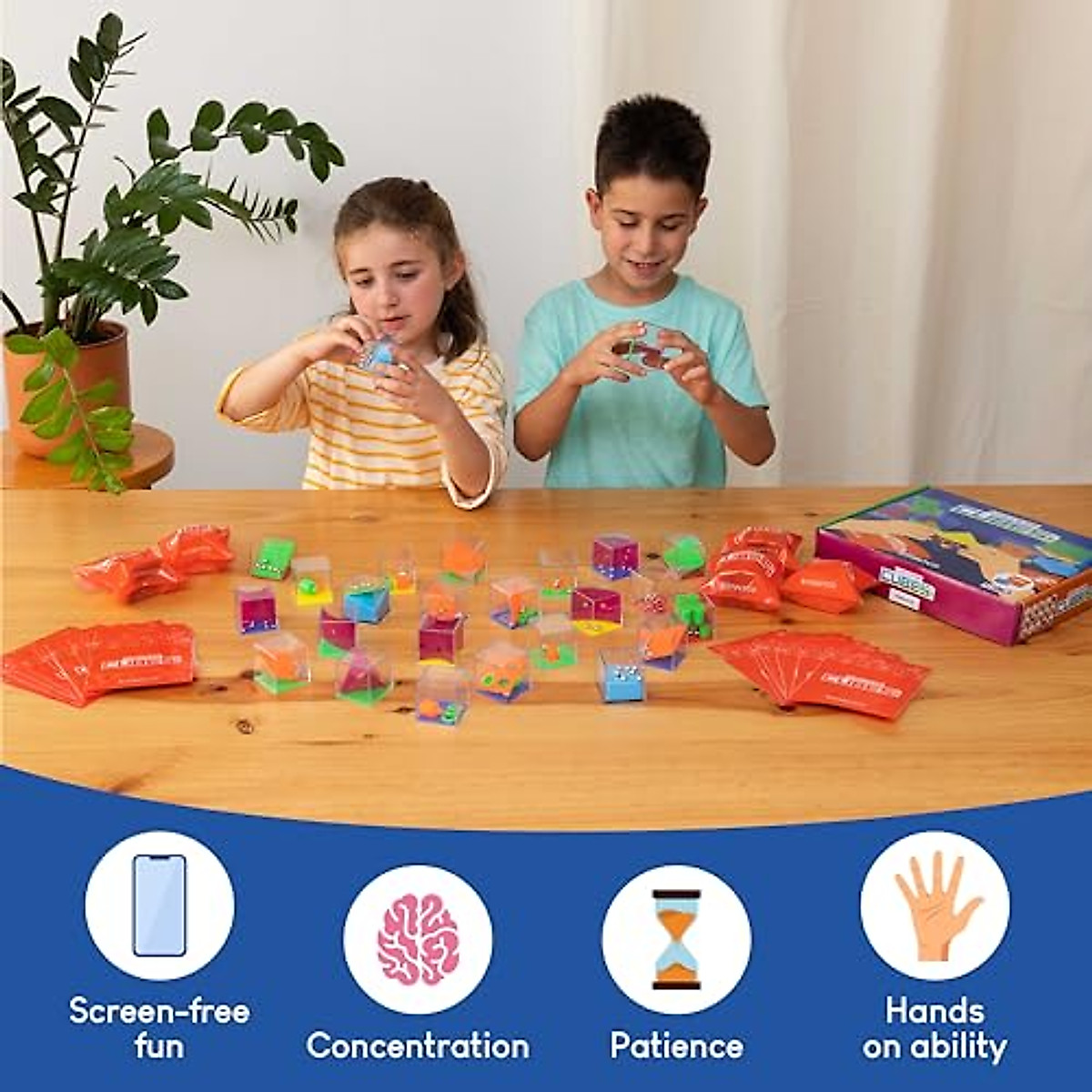 BONNYCO Brain Teaser Puzzles Cubes Party Favors for Kids Pack 30 Pinata Goodie Bags Stuffers for Kids Kids Party Favor Toys Stocking Stuffers for Kids Return Gifts for Kids Mini Games Party Favors