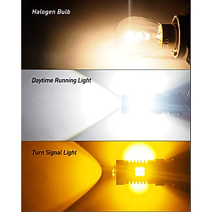 AUXITO White and Amber Dual Color Switchback 3157 3155 3457 4157 LED Bulbs with Projector 3030 Chipsets for Car Turn Signal Lights Parking Lights, (Pack of 2)