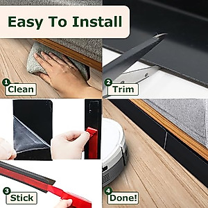 ECOHomes Under Couch Toy Blocker (Black, 8 Pcs, 16” Length x 3.2” Tall) - Couch Guards for Under Couch Prevent Toys from Going Under Furniture | Under Sofa Blocker and Under Bed Blocker for Cats