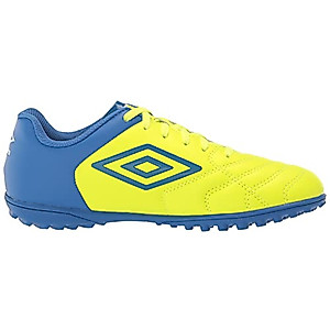 Umbro Boy's Classico XI TF Jr. Soccer Turf Shoe, Yellow/Blue/White, 12 Little Kid