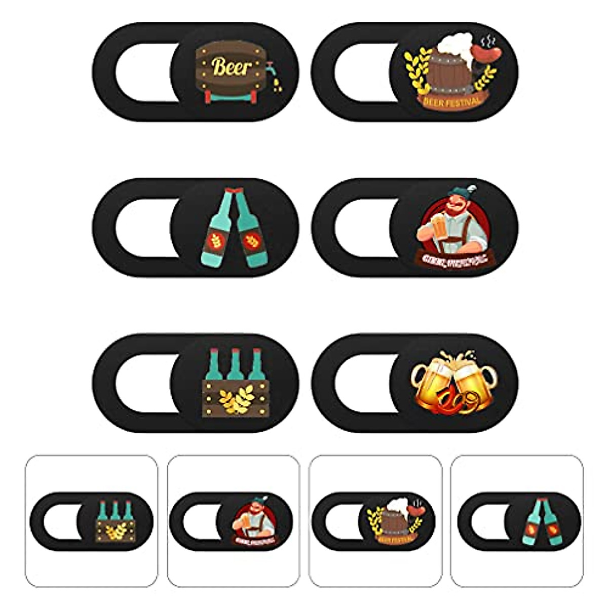 OSALADI USB Camera USB Camera 6pcs Webcam Cover Camera Blocker Beer Pattern Laptop Camera Lens Slider Webcam Lens Protector Lens Privacy Cover Webcam Lens Cap Shutter USB Camera Desktop Camera