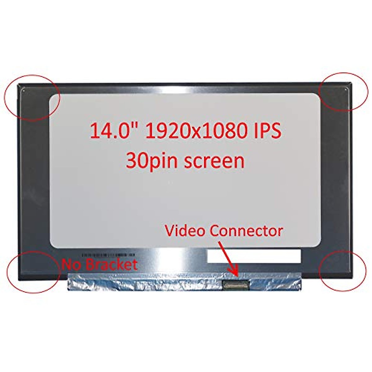 FULLCOM New LCD Replacement Screen 14.0 Inch N140HCA-EBA FHD 1920x1080 IPS 30 Pin Glossy Compatible with B140HAN03.8/B140HAN03.6/N140HCA-EBA/N140HCE-GP2 for Laptop/Display/Screen/LCD Application