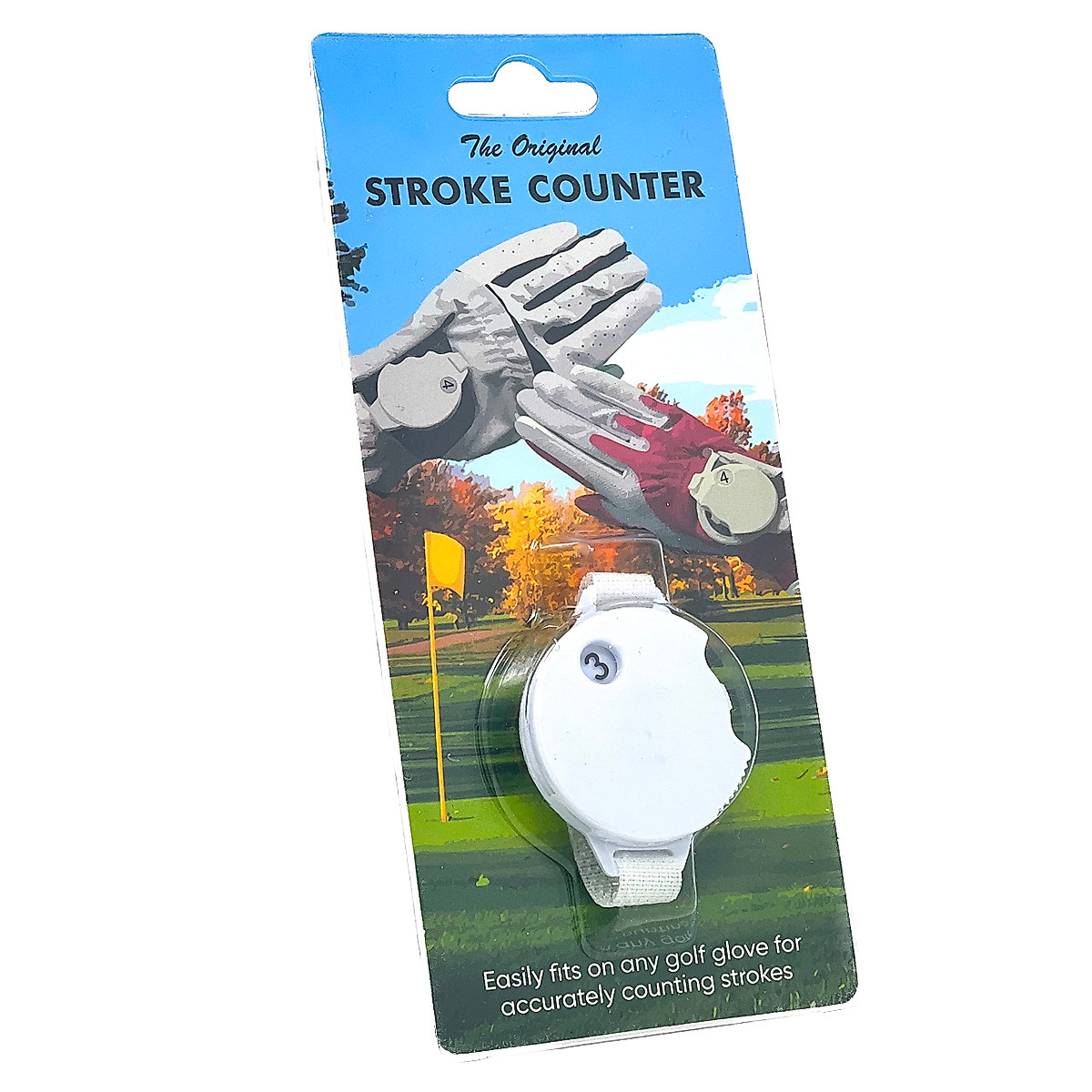 No Worry Sports Original Stroke Counter with Universal Golf Glove Fastener (4-Pack)