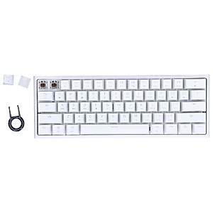 Mini Mechanical Gaming Keyboard, Backlight Ergonomic Game Keyboard with Long Type C USB Cable, Easy to Carry, for PC/ Gamer, Typist, Travel(white2)
