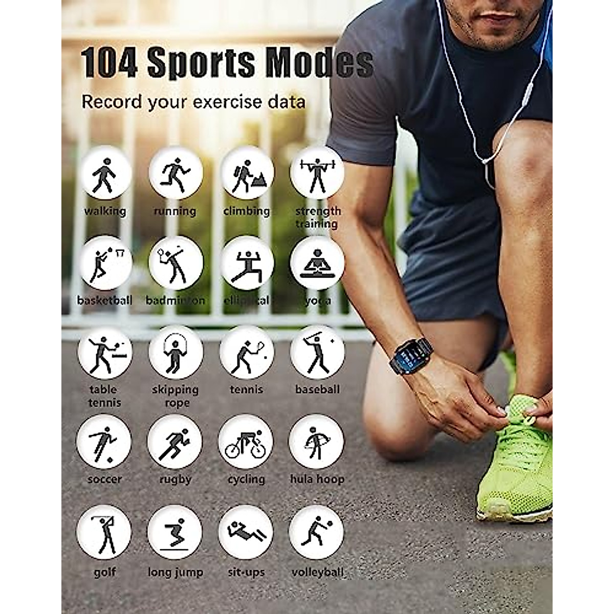 PODOEIL Military Smart Watch for Men with Bluetooth Calling, 100+ Sports Modes Activity Tracker Watch for iPhone Samsung Android, 1.96" HD Smartwatch with Health Monitor Sleep Monitor (Space Grey)